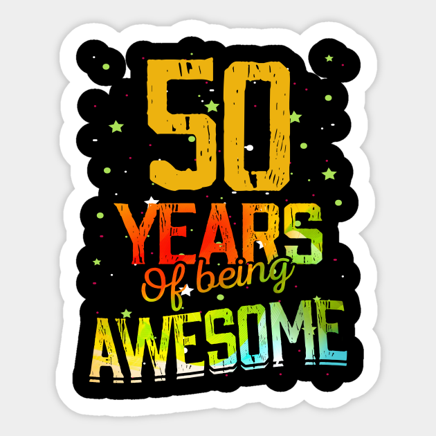 50 Years Of Being Awesome Gifts 50th Anniversary Gift Vintage Retro ...