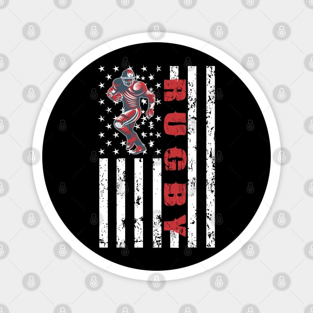 Rugby American Flag - US Sports - Rugby American Football Flag - Magnet ...