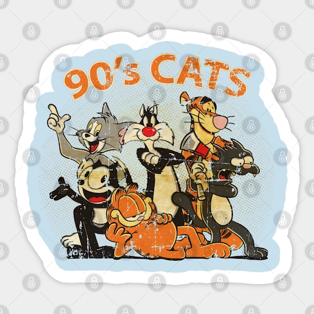 90's Cats - 90s - Sticker | TeePublic