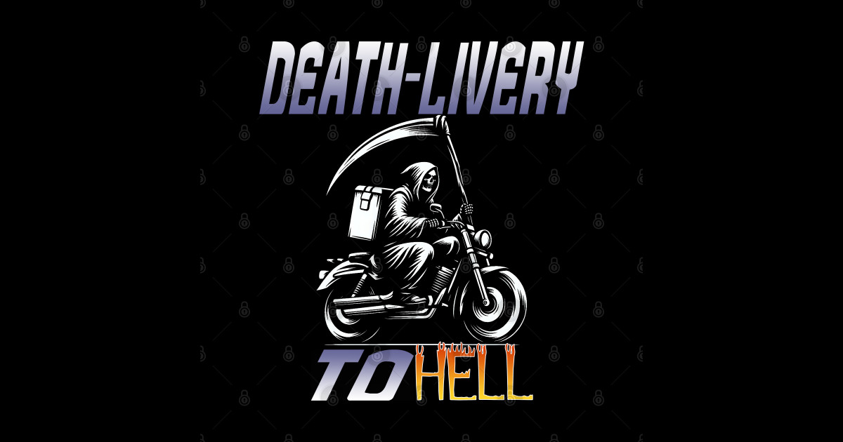 Badass Reaper Delivery Man Rider - Funny Delivery Man - Sticker | TeePublic