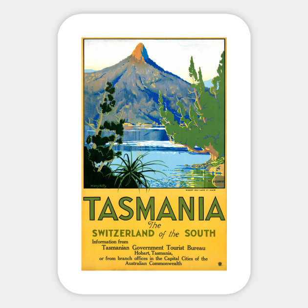 Vintage Travel Poster Australia Tasmania - Tasmania - Sticker | TeePublic