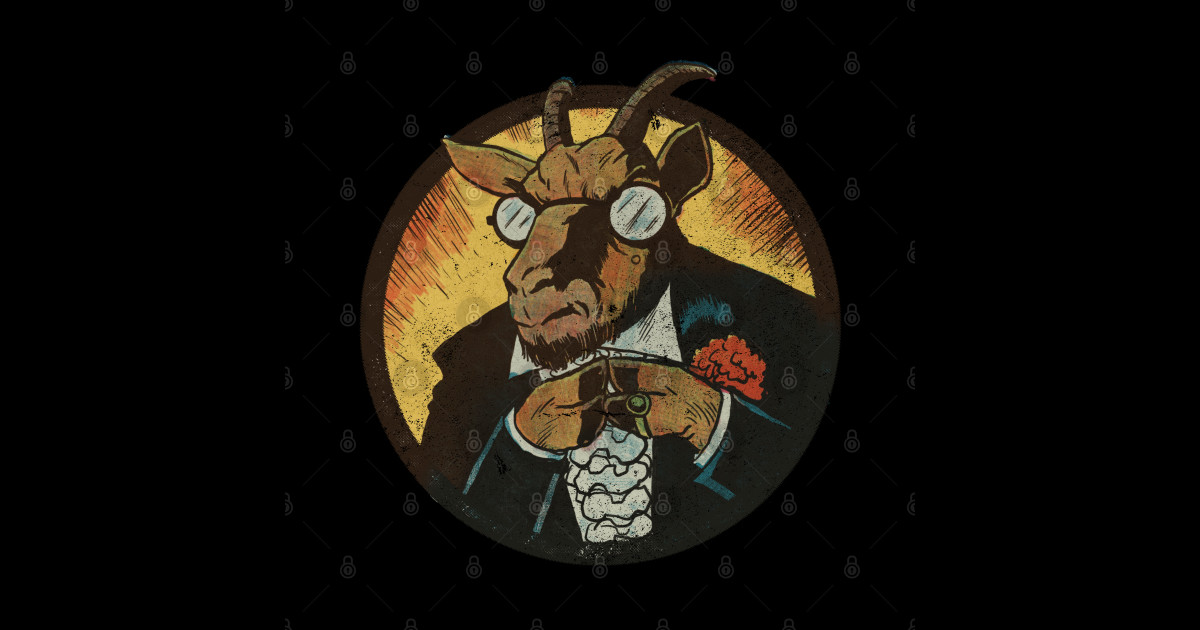 Hugoat Strange - Goat - Sticker | TeePublic