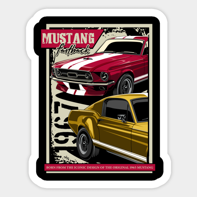 Retro 1967 Mustang Fastback - 1967 Mustang Fastback - Sticker | TeePublic