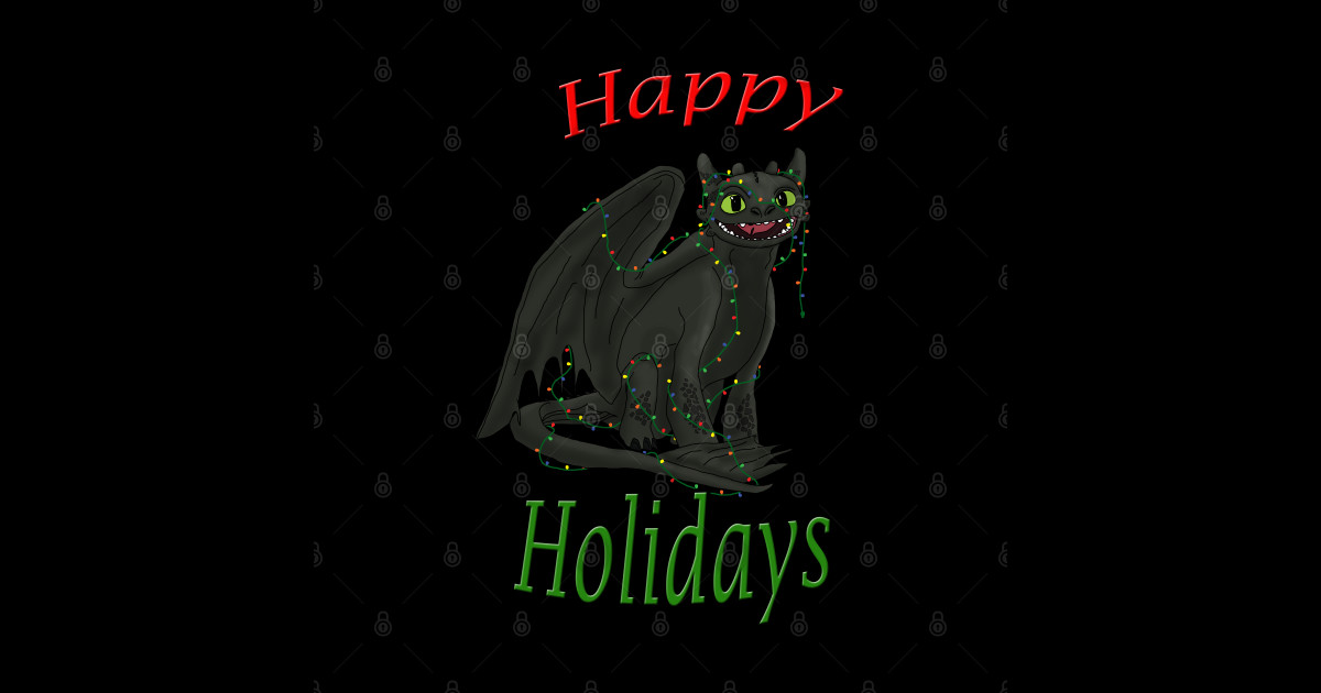 Toothless - Happy Holidays - Httyd - Sticker | TeePublic