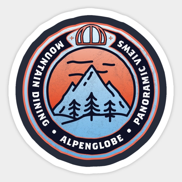 Alpenglobe Mountain Badge - Graphic - Sticker | TeePublic