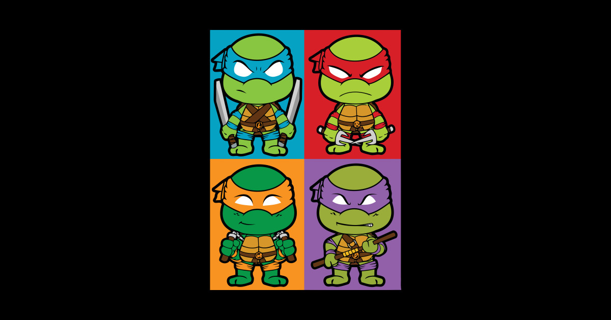 Ninja Turtles Team Chibi - Ninja Turtles - Sticker | TeePublic