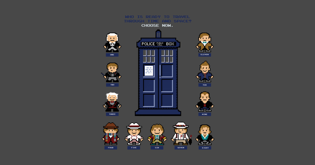 8-Bit: Who Do You Choose? - Doctor Who - T-Shirt | TeePublic
