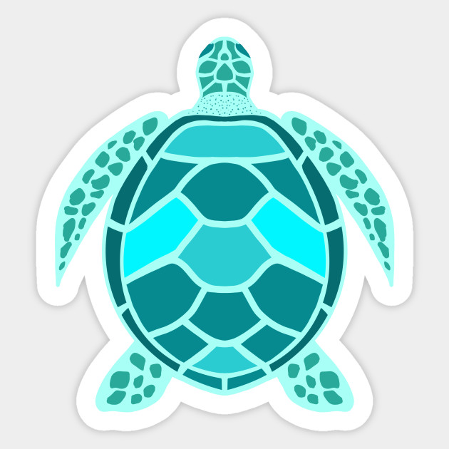 Teal Green Turquoise blue Sea Turtle - Turtle - Sticker | TeePublic