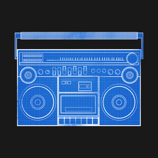 BoomBox blueprint - Music - T-Shirt | TeePublic