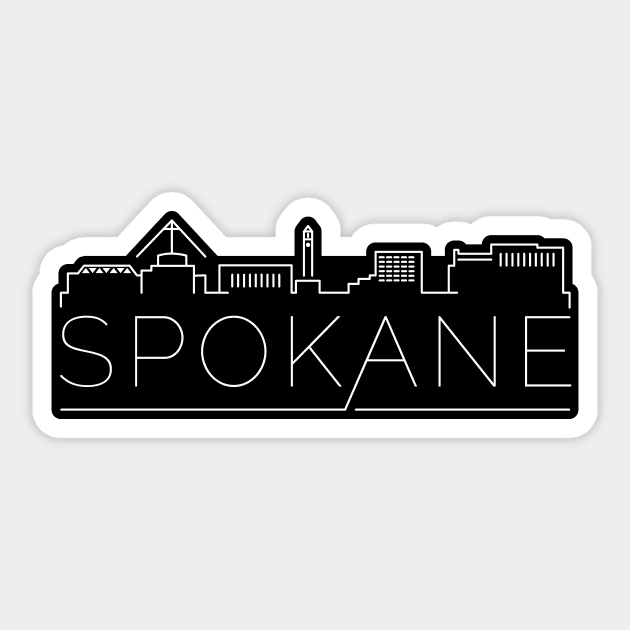 City of Spokane Line Art Alternate - Spokane - Sticker | TeePublic