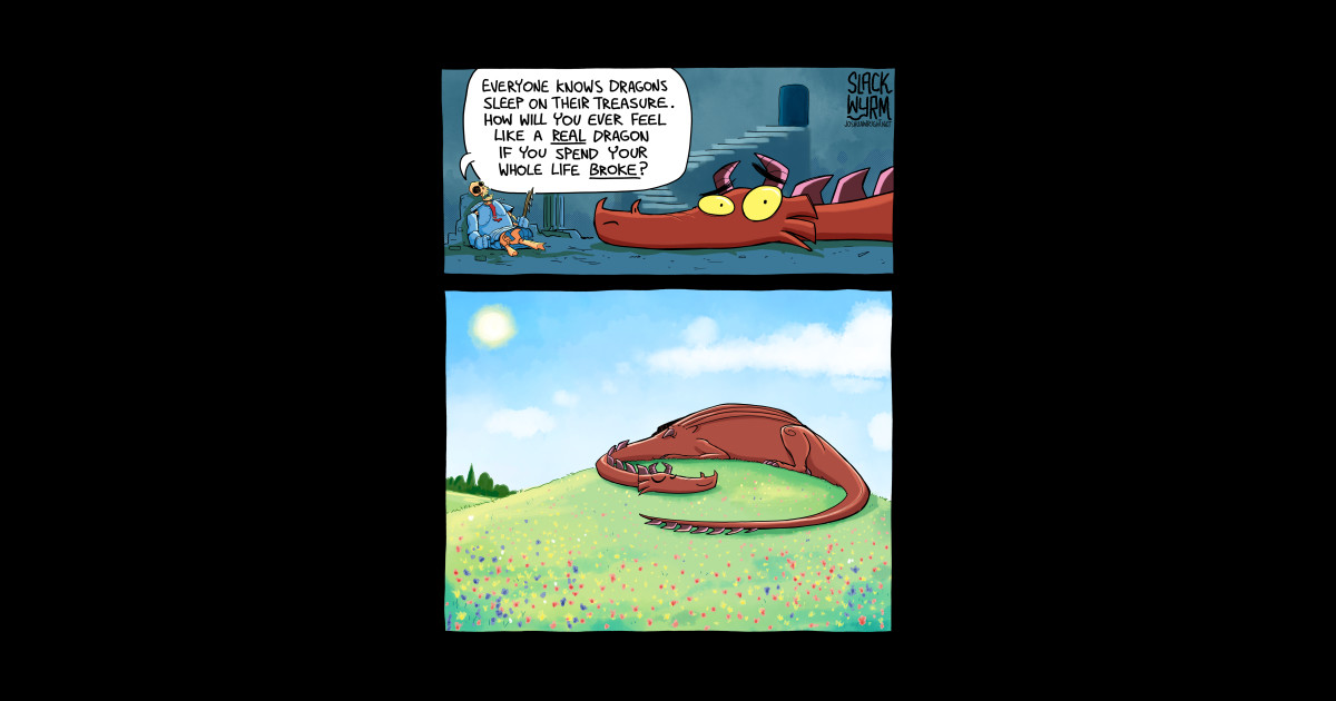 Slack Wyrm #179 - Treasure - Dragons - Sticker | TeePublic