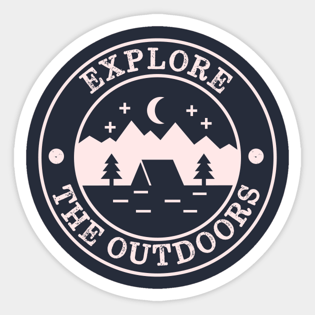 Vintage I love to explore outdoors - Outdoors - Sticker | TeePublic