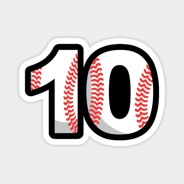 10th Birthday Baseball Big Number Ten 10 Year Old Boy Girl - 10th ...