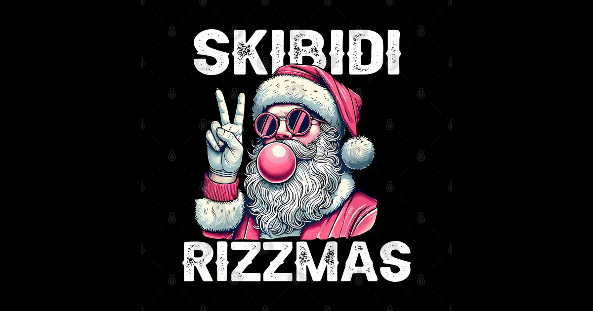 Skibidi Rizzmas Pink Santa Claus Xmas - Skibidi Rizzmas - Sticker ...