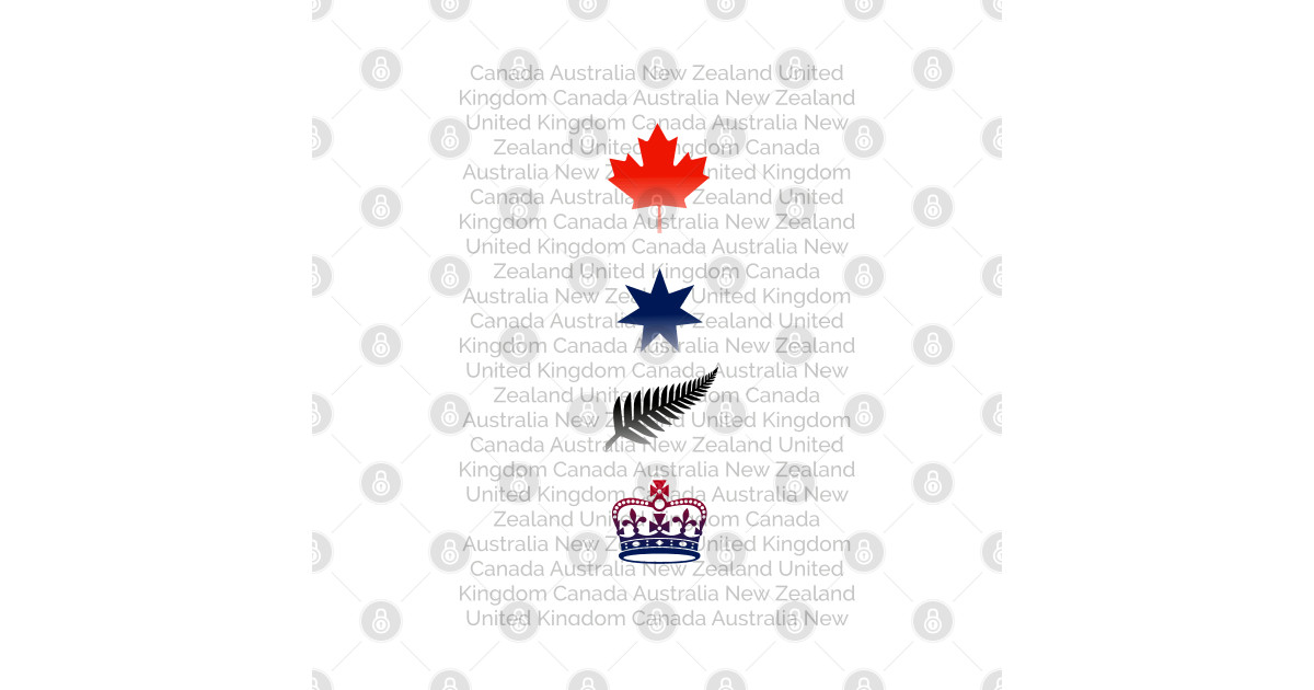 CANZUK: National Symbols With Background Names - Canzuk - T-Shirt ...