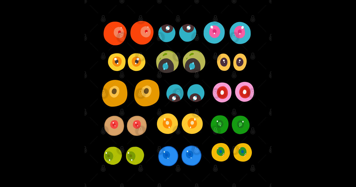 Candy Color Cartoon Eyes Candy Color Cartoon Eyes Sticker Teepublic