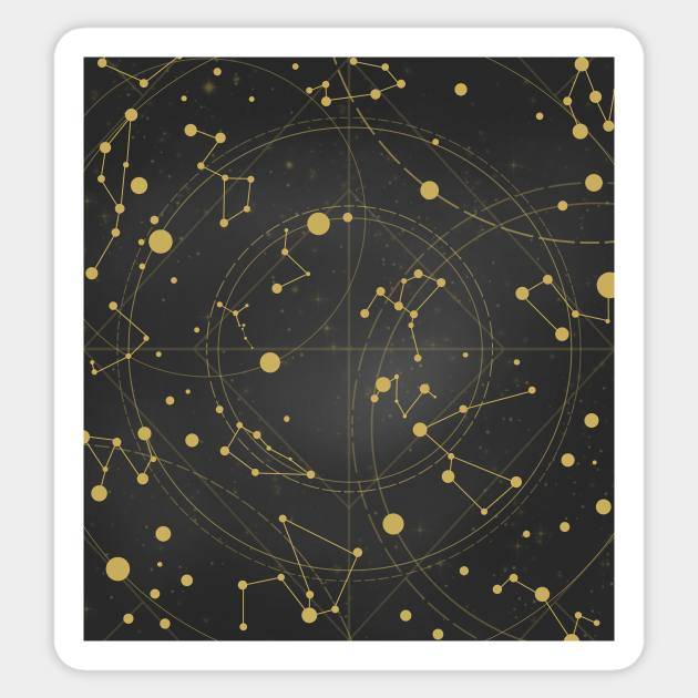 Fake Constellations-Black - Constellation - Sticker | TeePublic