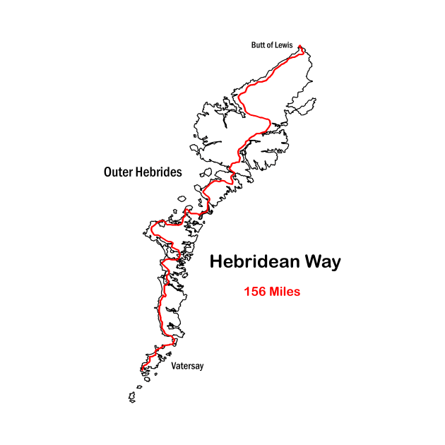 Route Map of the Hebridean Way in Scotland - Hiking Trails - Mug ...