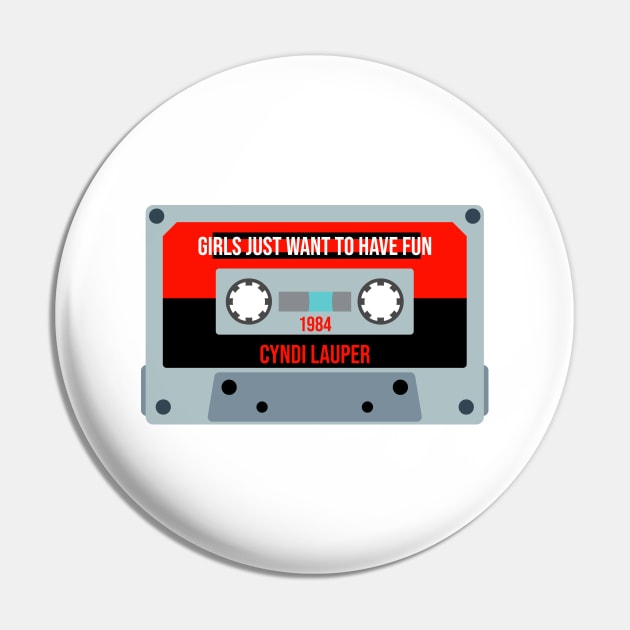 Cyndi Lauper Classic Retro Cassette - Cyndi Lauper - Pin | TeePublic