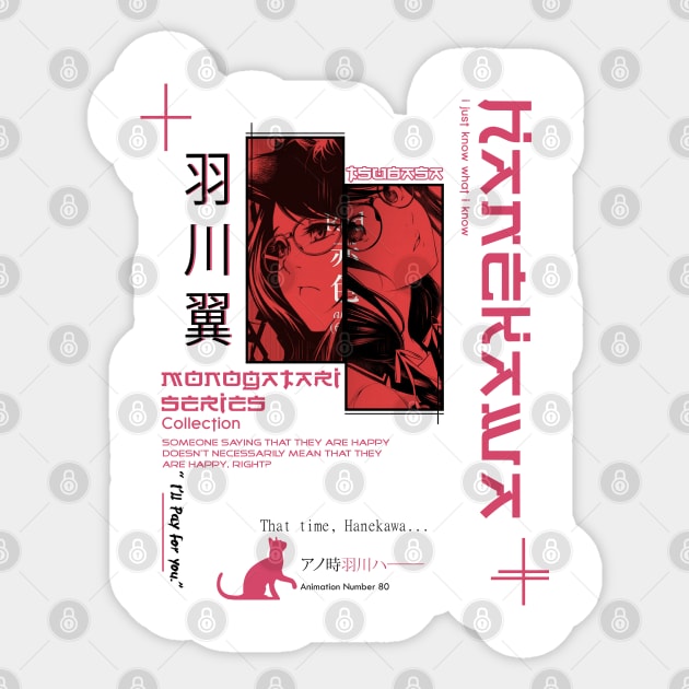 Hanekawa Tsubasa Bakemonogatari - Anime And Manga - Sticker | TeePublic