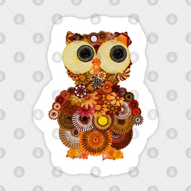 Spirograph Owl: a handmade spirograph collage print - Spirographic ...