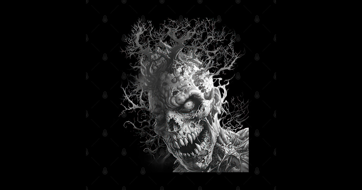 Macabre Skull Art - Zombie Apocalypse - Sticker | TeePublic