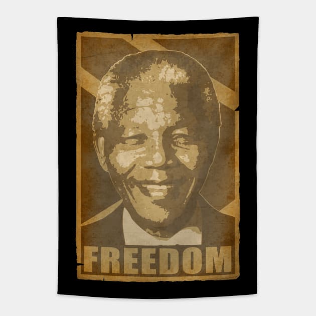 Nelson Nelson Mandela Freedom Propaganda Poster - Nelson - Tapestry ...