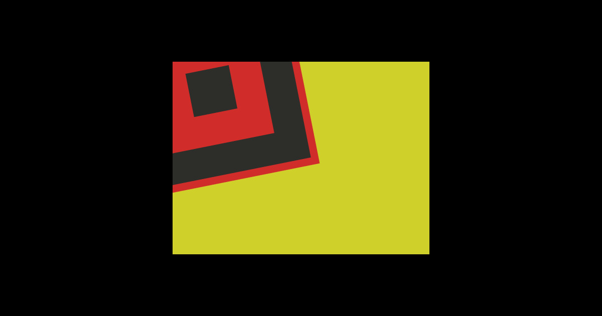 red over black in yellow sea of color - Shapes - Sticker | TeePublic