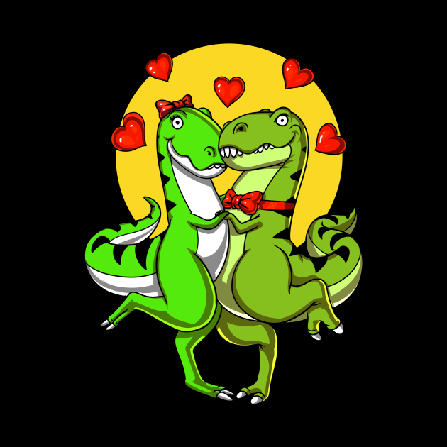 Cute T-Rex Dinosaur Couple - T Rex Dinosaur Valentines Day - Pillow ...