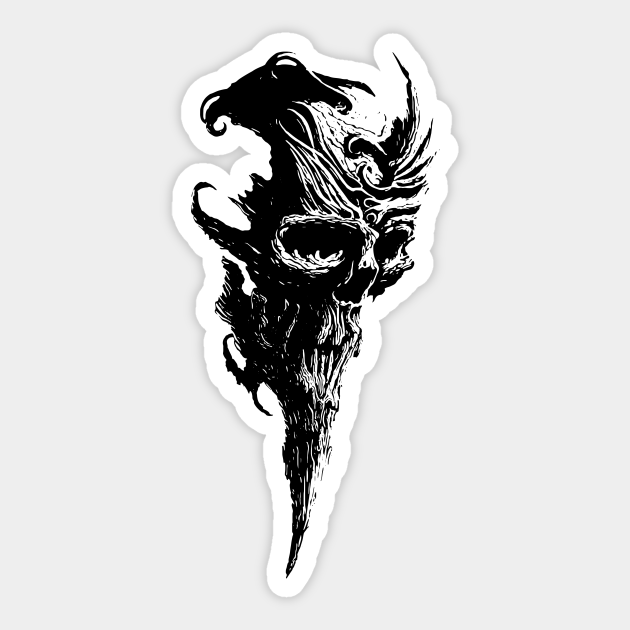 cursed skull - Cursed Skull - Sticker | TeePublic