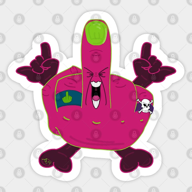 Middle-Finger MetalHead - Middle Finger - Sticker | TeePublic