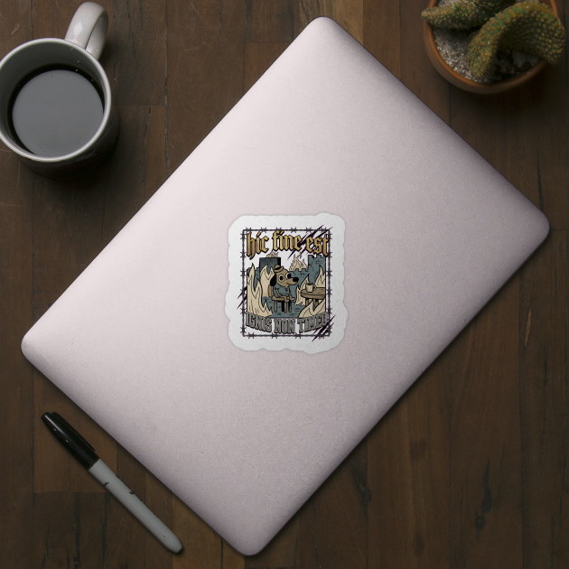 Hic Fine Est Medieval Meme - Medieval This Is Fine - Sticker | TeePublic