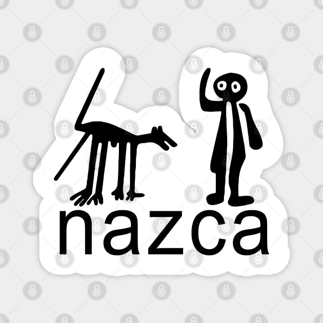 Nazca man with Nazca dog - Nazca Line Art - Magnet | TeePublic