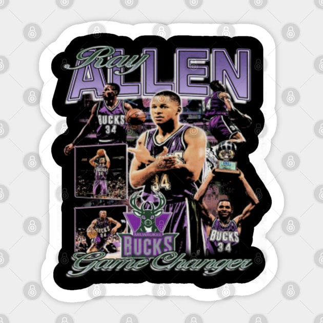 Ray Allen Vintage Bootleg - Ray Allen - Sticker | TeePublic