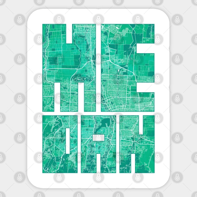 Medan, Indonesia City Map Typography - Watercolor - Medan - Sticker ...