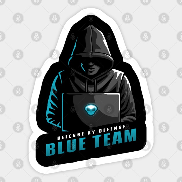 Blue Team | Hacker Design - Blue Team - Sticker | TeePublic