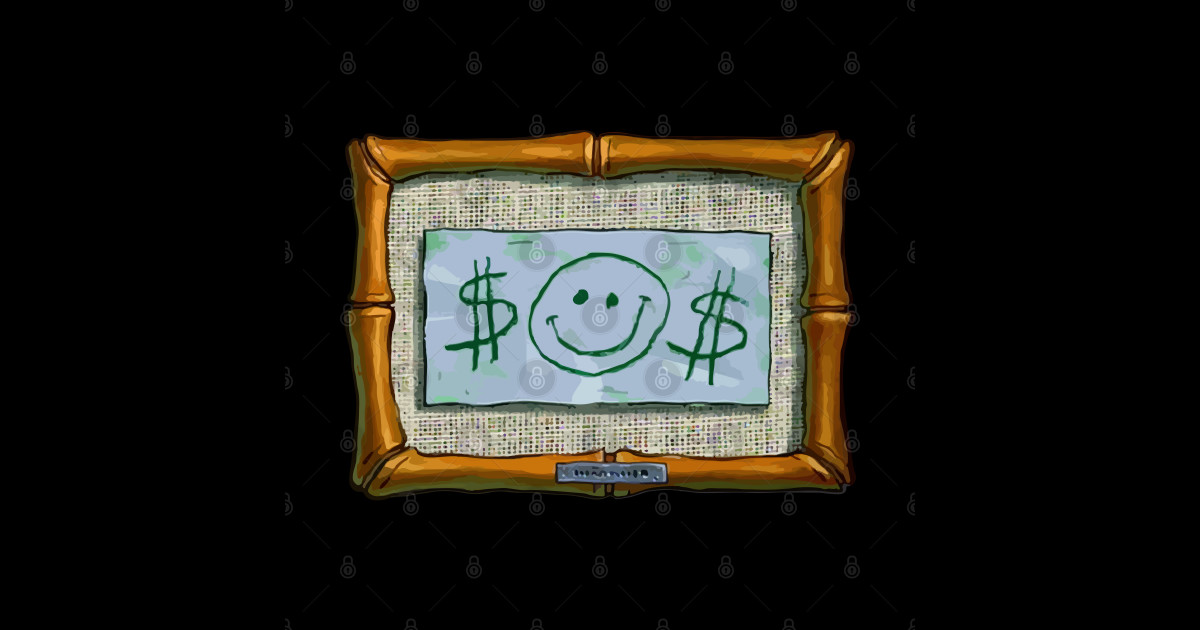 Mr. Krabs' First Dollar - Spongebob - Sticker | TeePublic Mr. Krabs' First Dollar - Spongebob - Sticker | TeePublic