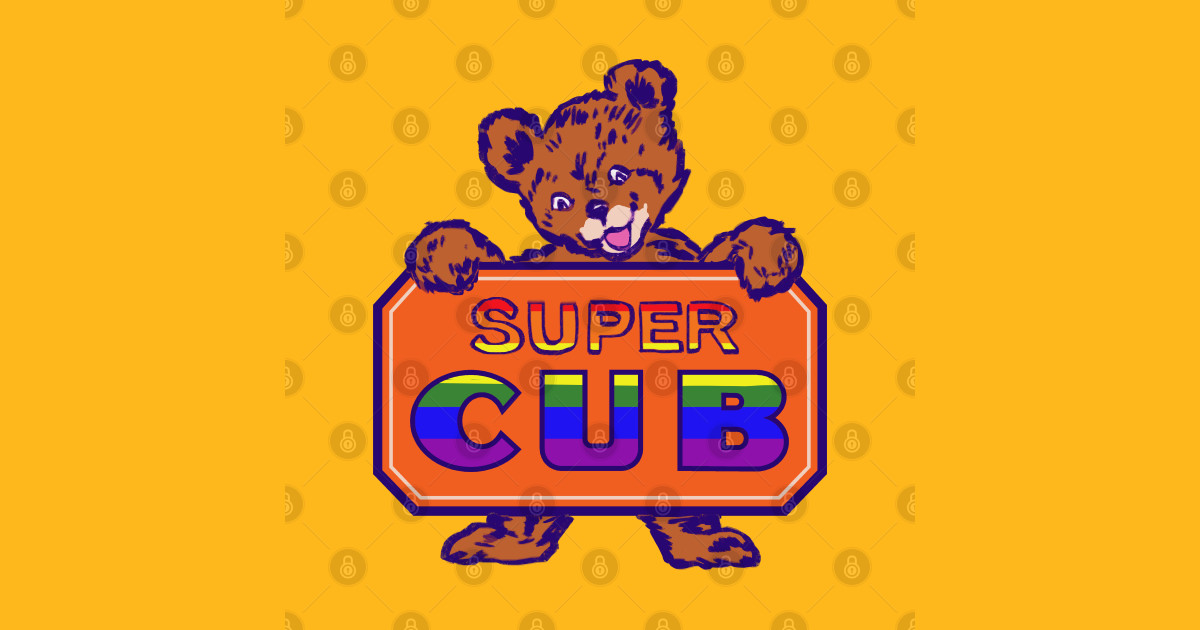 piper cub metal sign plate but super gay / super cub rainbow pride flag ...