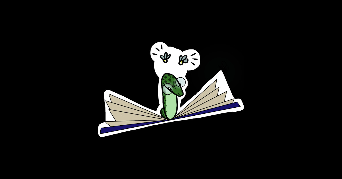cute snake reading - Cute Snake - Sticker | TeePublic