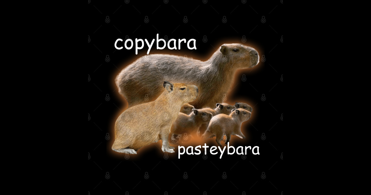 Copybara Pasteybara Meme - Capybara - Sticker | TeePublic