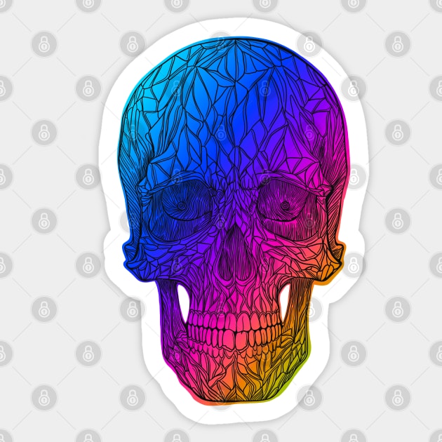 Stained glass skull - inverted rainbow version - Colorful Skull ...