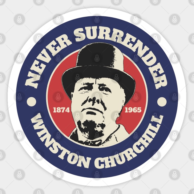 Winston Churchill - Never Surrender - Winston Churchill - Sticker ...