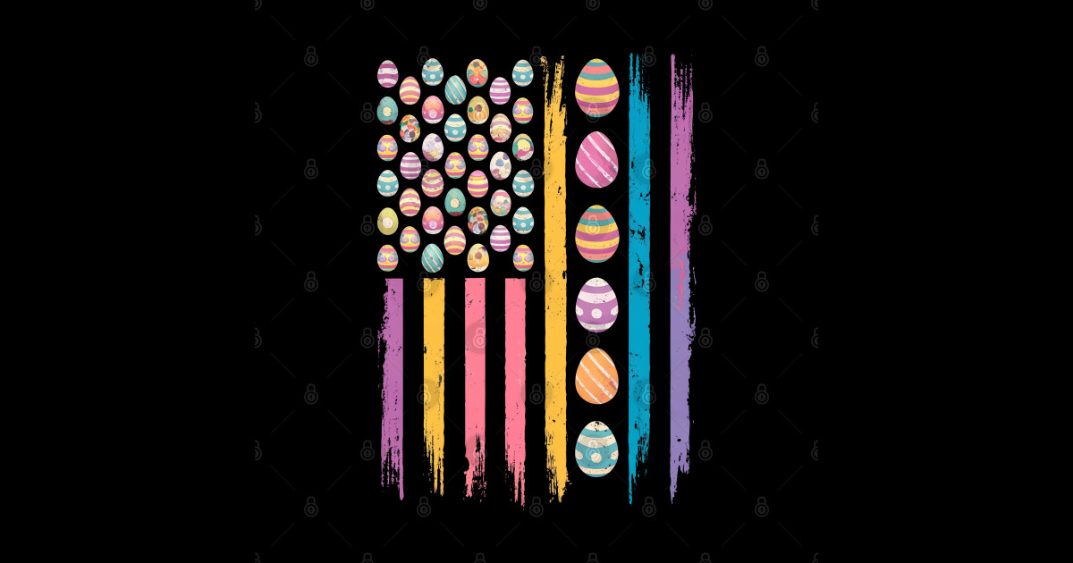 Easter Egg Bunny American Flag Patriotic Men Women Boys - Easter Egg ...