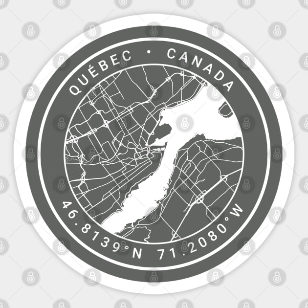 Quebec City Map - Quebec City - Sticker | TeePublic