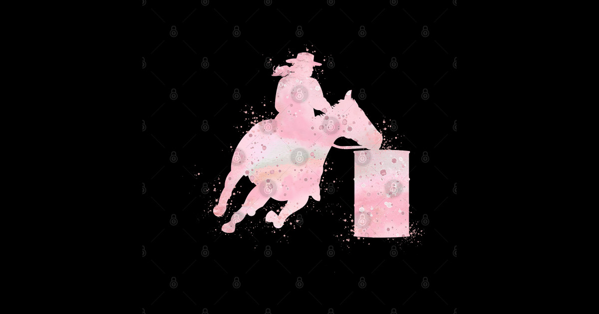 Barrel Racer Girl Blush Pink Watercolor Rodeo Gift - Horse Riding ...