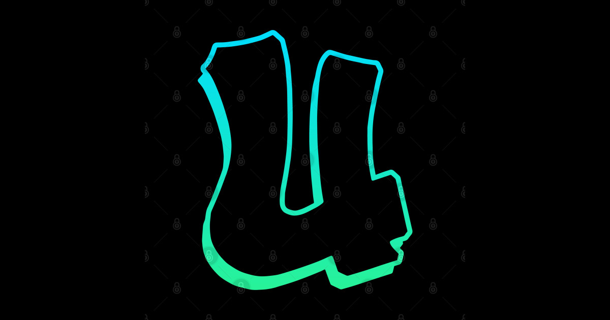 Letter U - Outline - Letter - Sticker | TeePublic