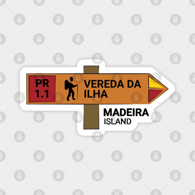 Madeira Island PR1.1 VEREDA DA ILHA wooden sign - Madeira - Magnet ...