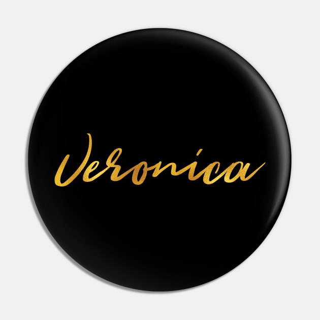 Veronica Name Hand Lettering in Faux Gold Letters - Veronica - Pin ...