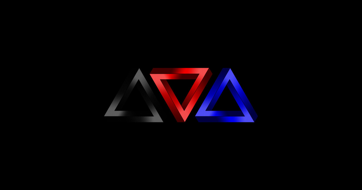 Polyamory Pride Flag Colored Twisted Triangles Optical Illusions - Polyamory Pride - Sticker ...