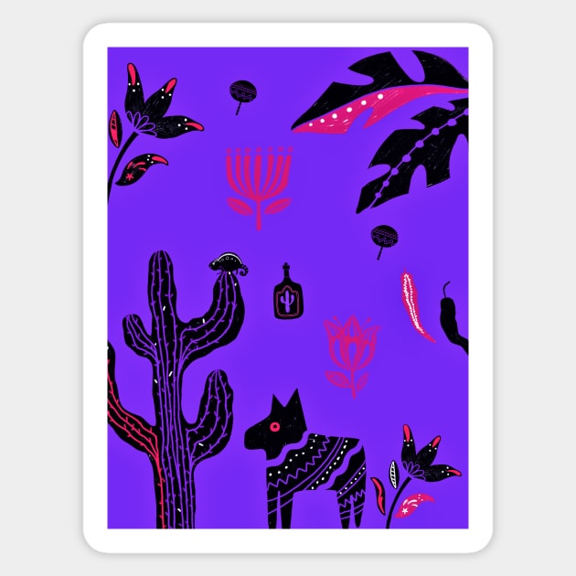 Blue Mexican Desert - Blue - Sticker | TeePublic